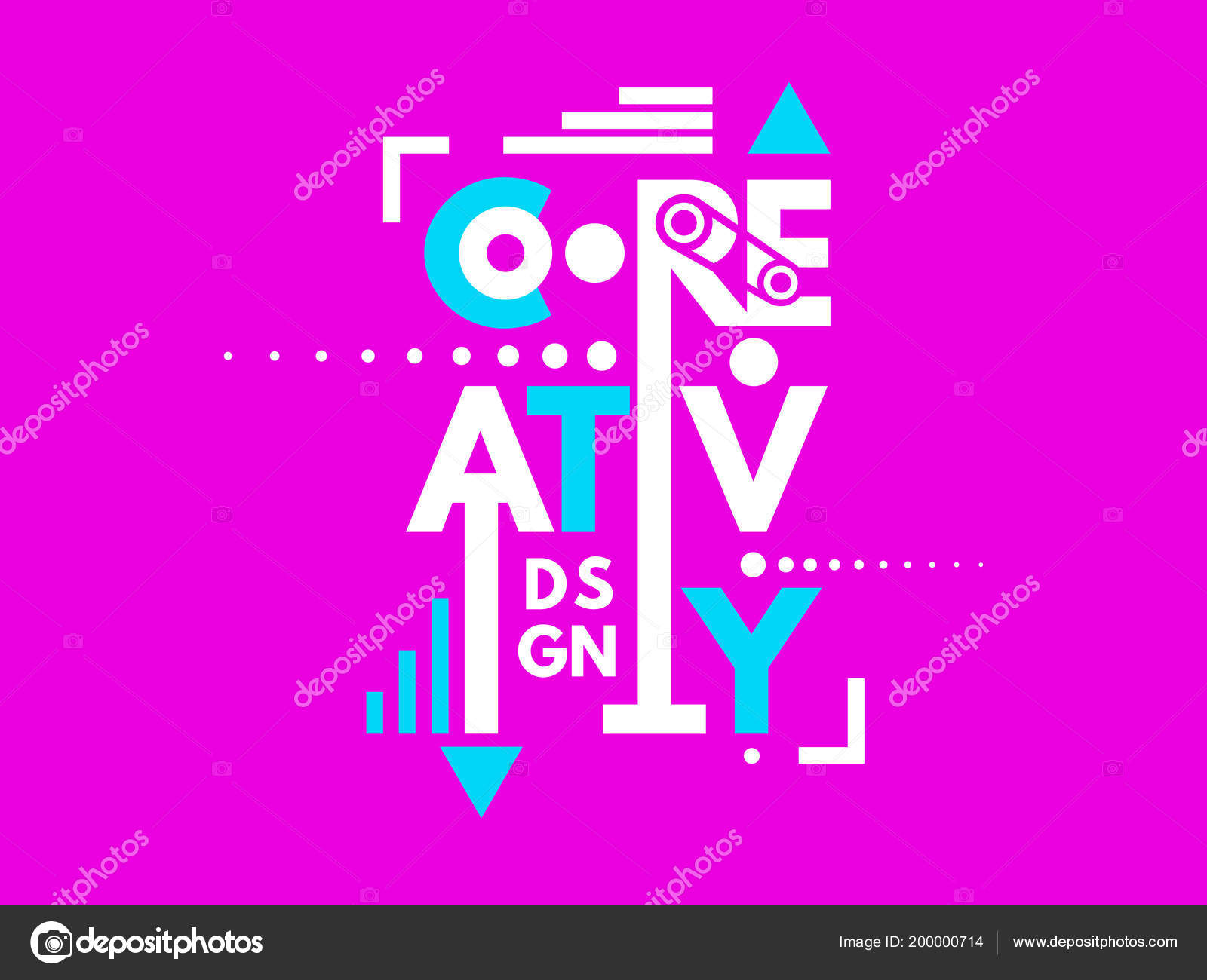 Creativity Concept Modern Typography Design Trendy Colors Poster ...