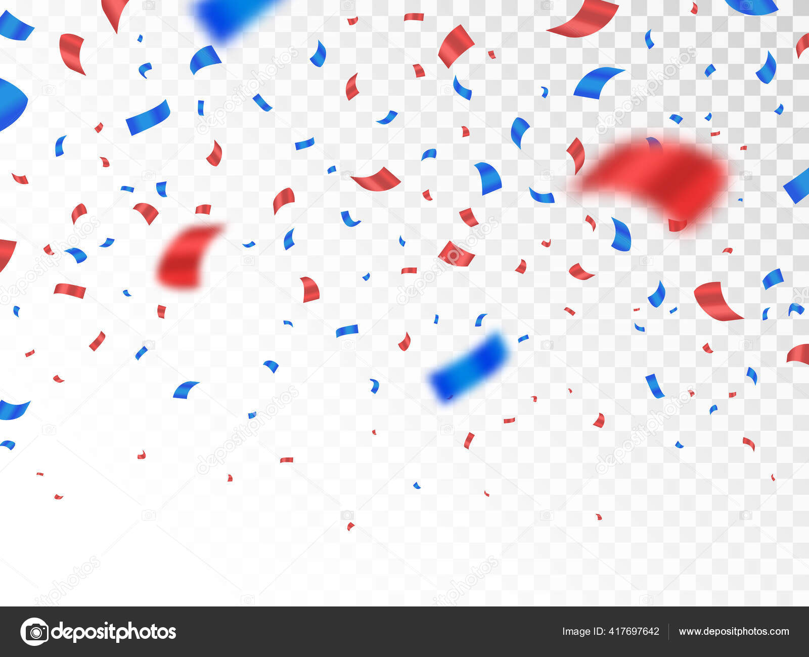 Red Blue Confetti Isolated Transparent Background Anniversary ...
