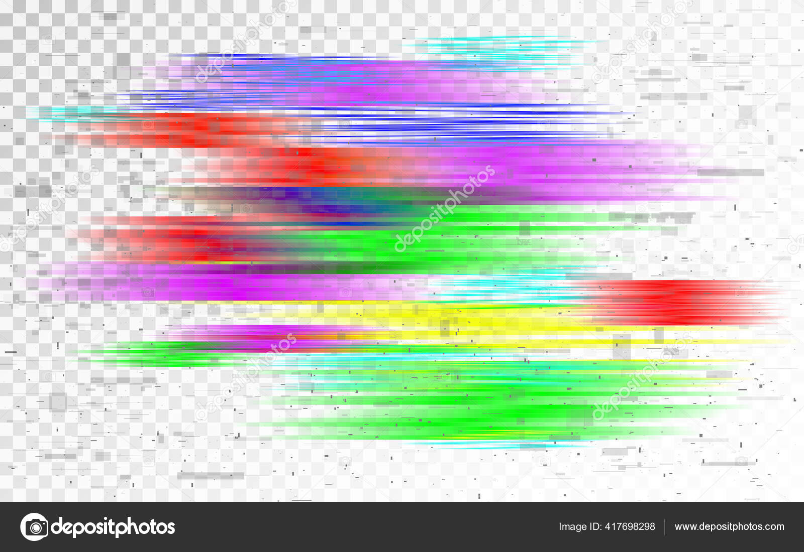 Glitch Rgb Composition Transparent Backdrop Digital Color Distortion ...