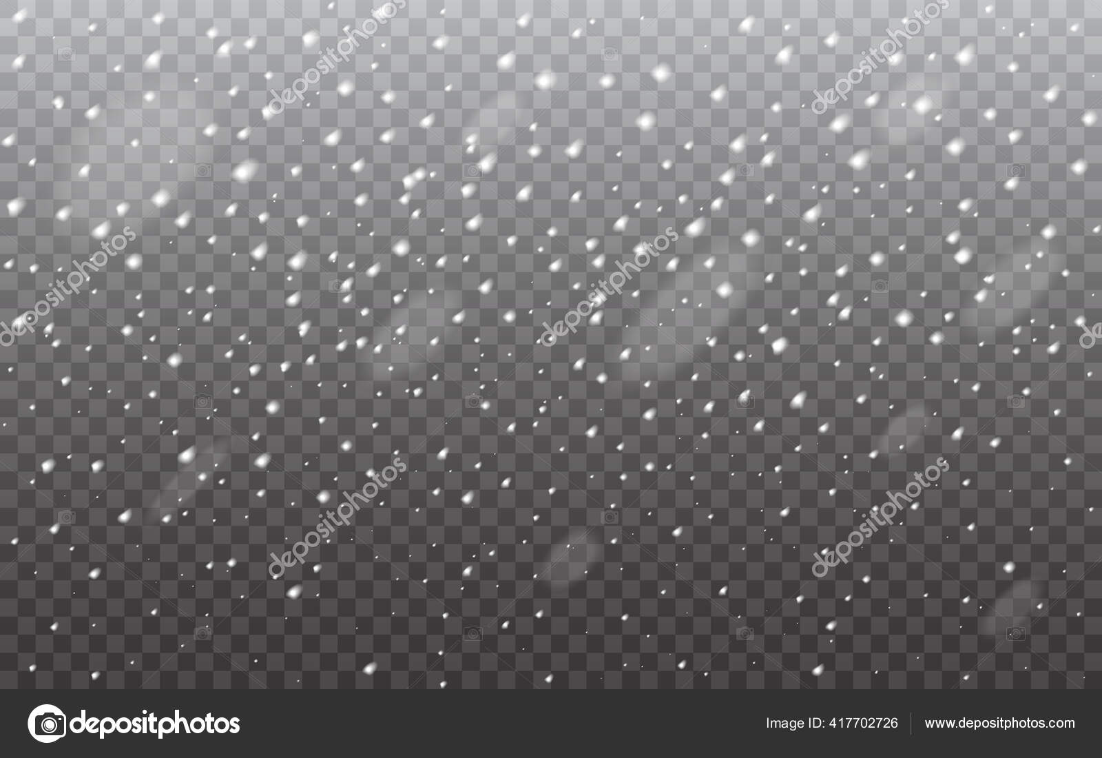 Snow Realistic Transparent Backdrop Falling Snowflakes Template Heavy ...