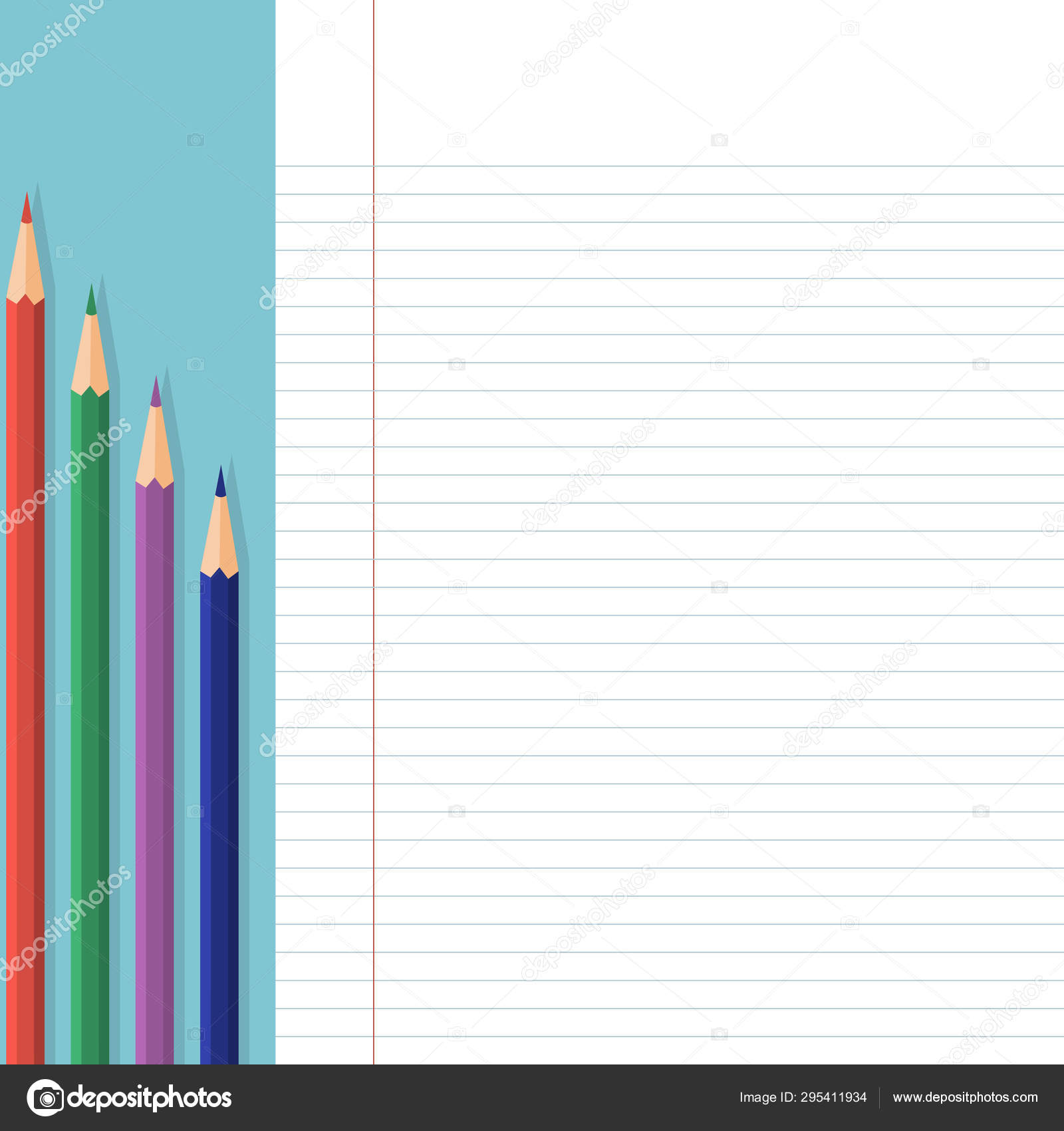 School Timetable Card Background Color Pencils Theme Stock Vector Image ...