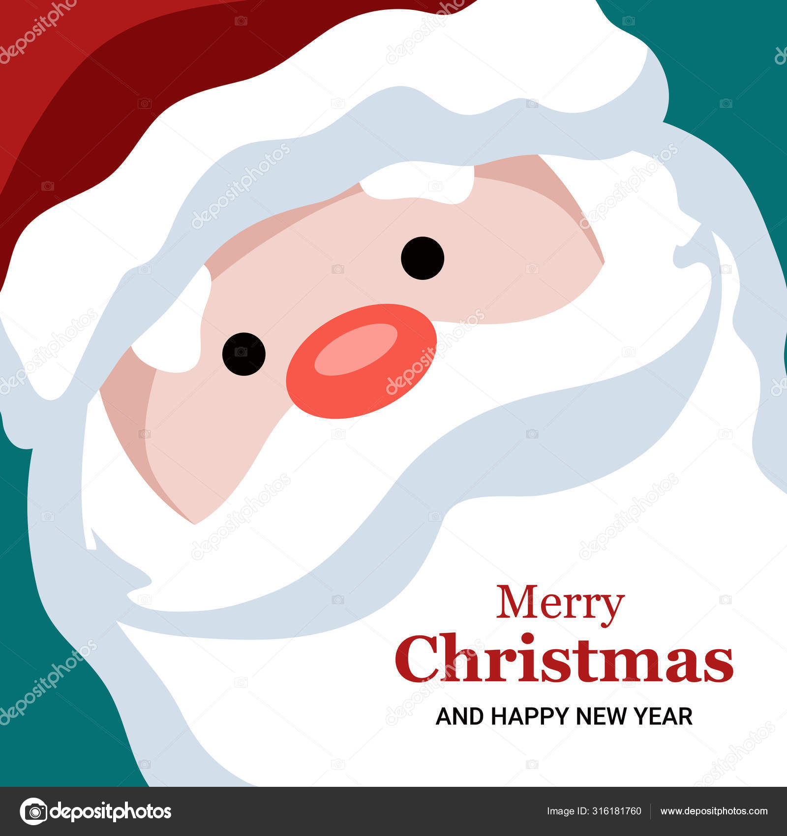 Santa Claude Vecteur Joyeux Noël Conception Carte Noël Vecteur par ...