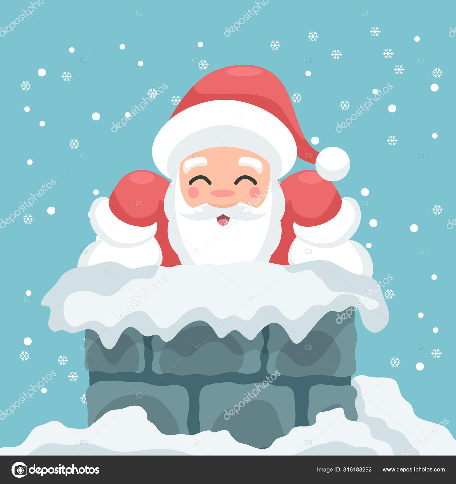Santa Claus Chimenea Una Casa Vector de stock por ©Ipajoel 316183292