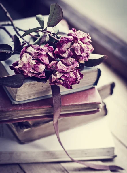 Dry roses on old books Stock Photo by ©avgustin 35731765