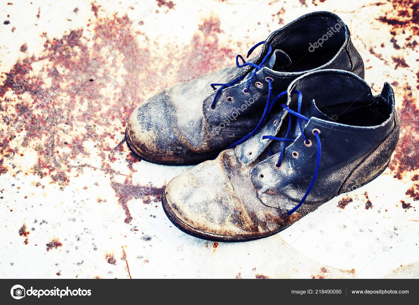 Old Dirty Vintage Boots Rusty Metal Surface Stock Photo by ©avgustin ...