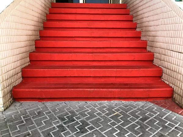 Entrance red awning steps Stock Photos, Royalty Free Entrance red ...