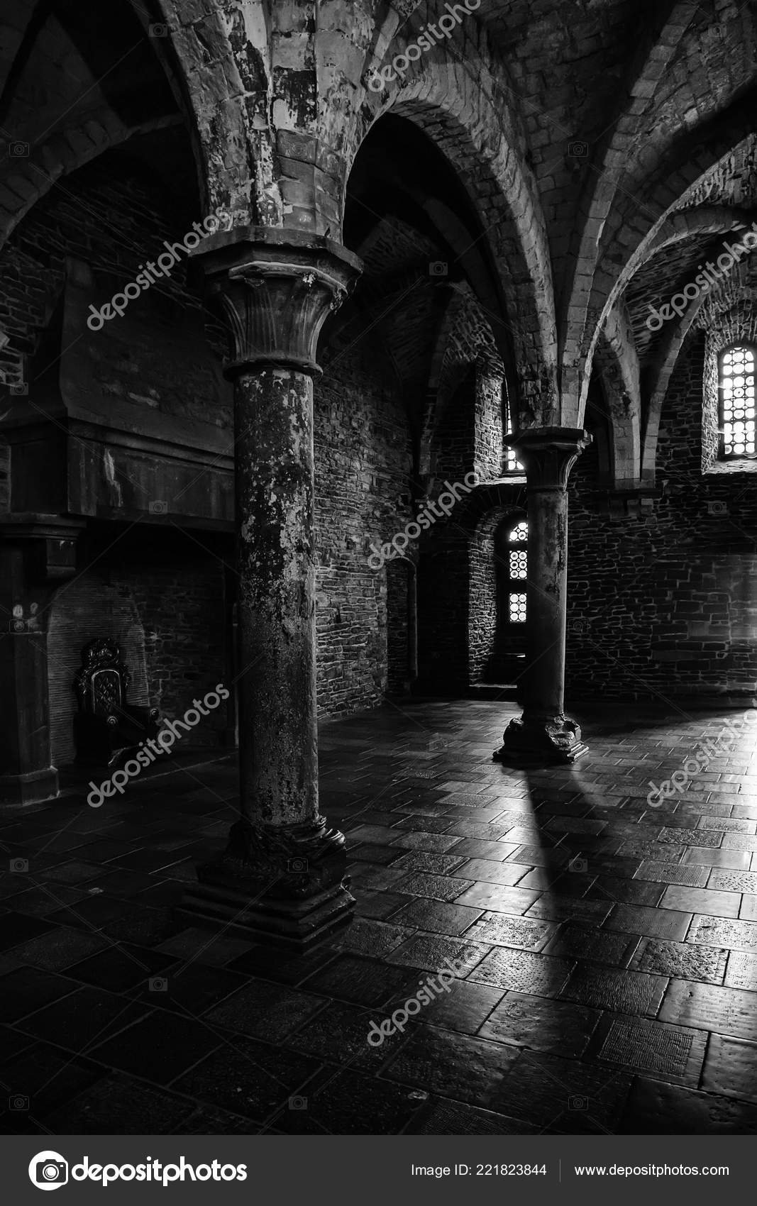 Interior Old Historical Building Detail Ancient History — Stock Photo ...
