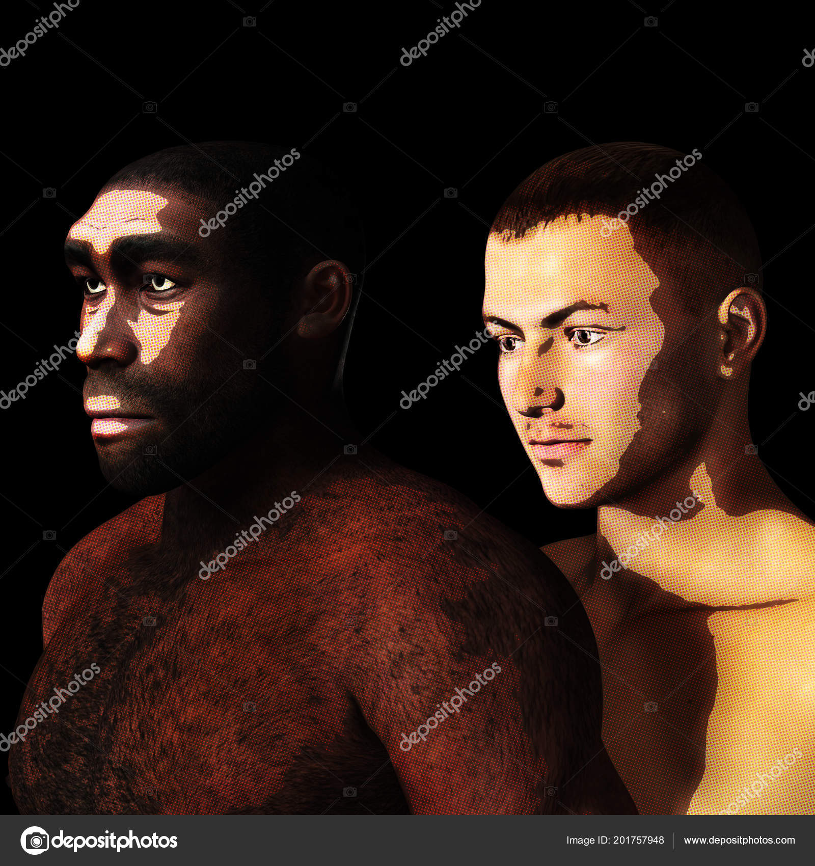 Digital Illustration Homo Erectus — Stock Photo © 3quarks #201757948