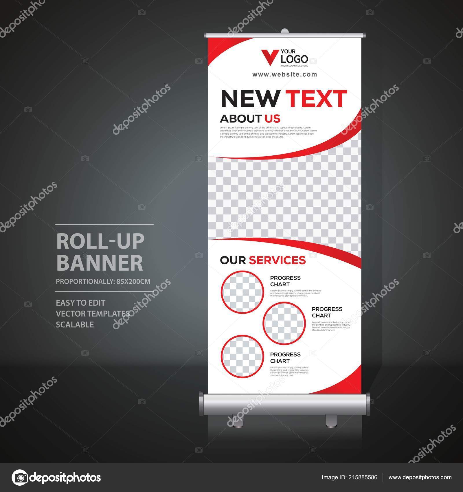 Roll Banner Design Template Vertical Abstract Background Pull Design ...