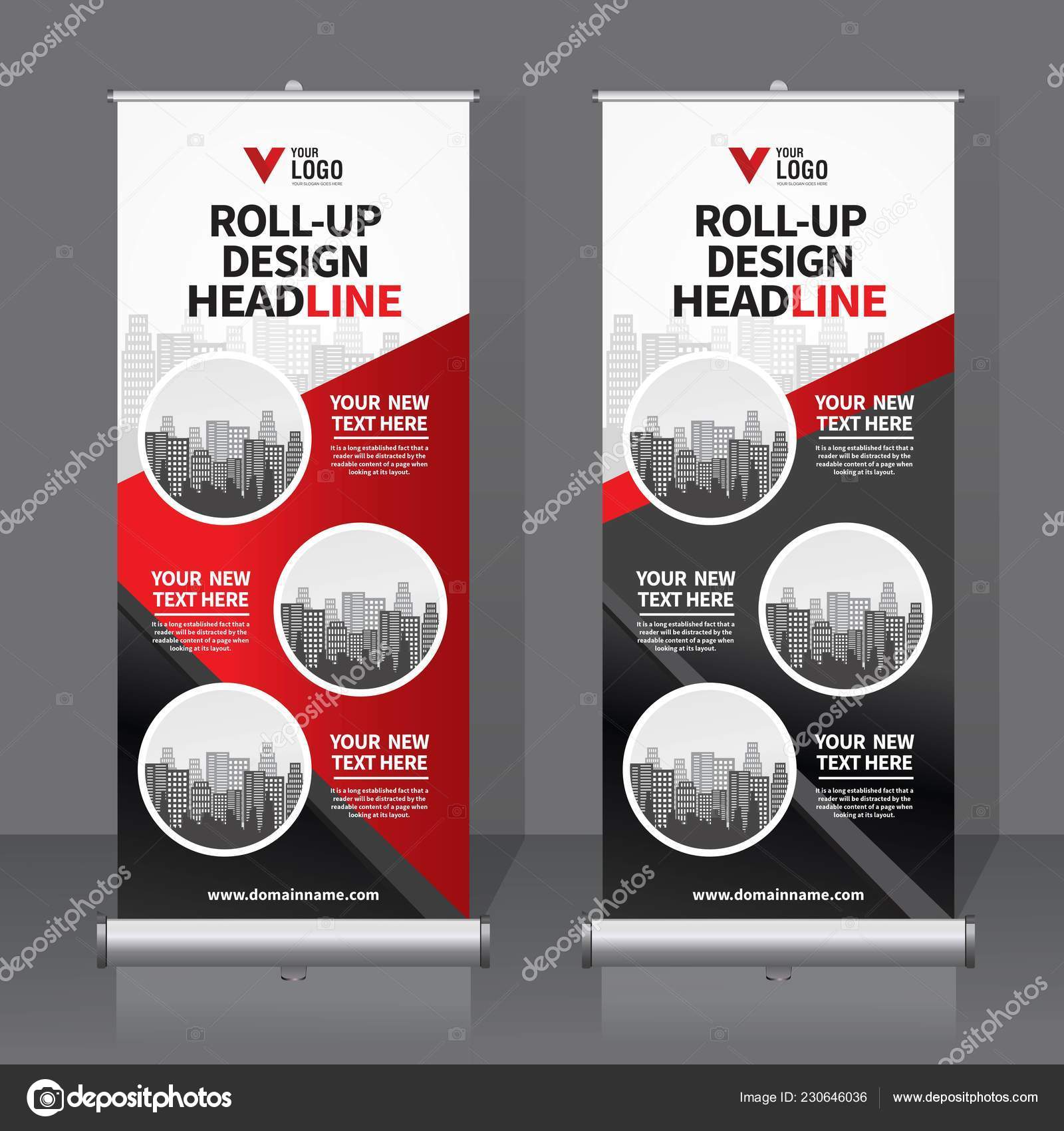 Roll Banner Design Template Vertical Abstract Background Pull Design ...
