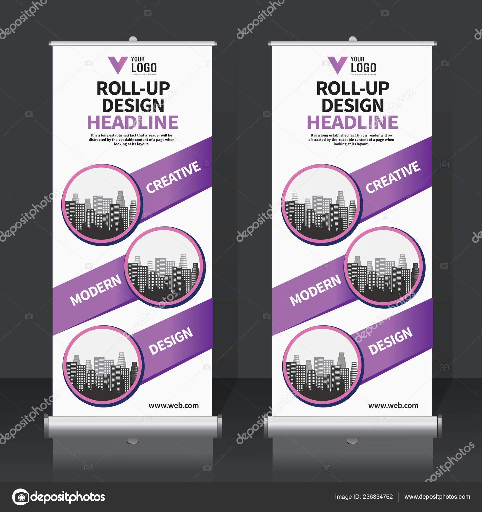 Roll Banner Design Template Vertical Abstract Background Pull Design ...