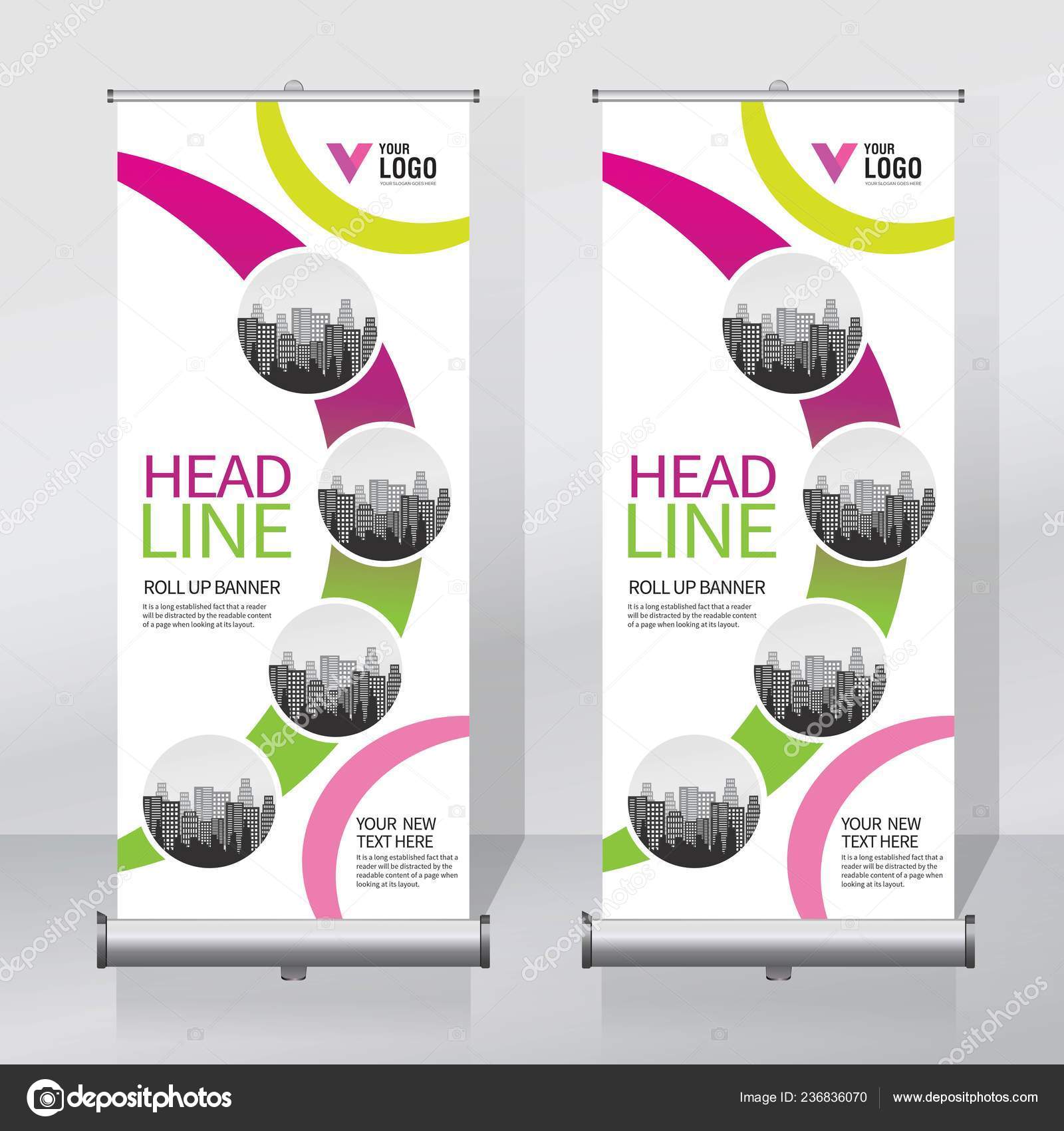 Roll Banner Design Template Vertical Abstract Background Pull Design ...