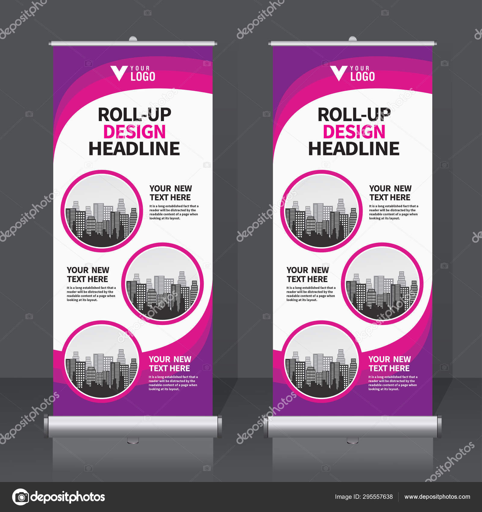 Roll Banner Design Template Vertical Abstract Background Pull Design ...