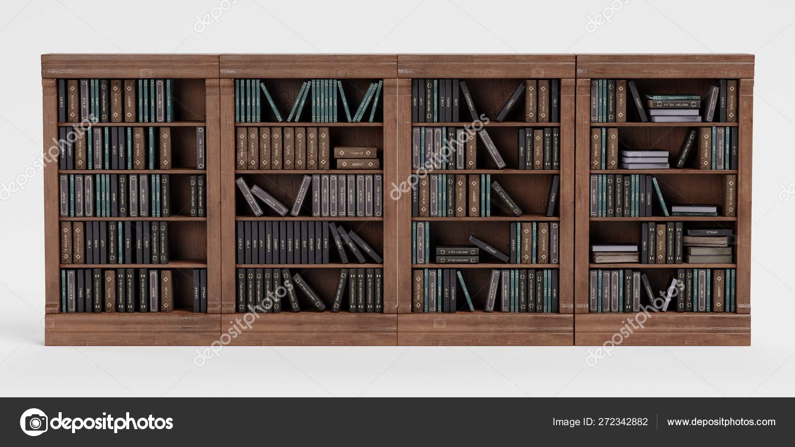 Realistic Render Bookshelf Books — Stock Photo © 3drenderings #272342882