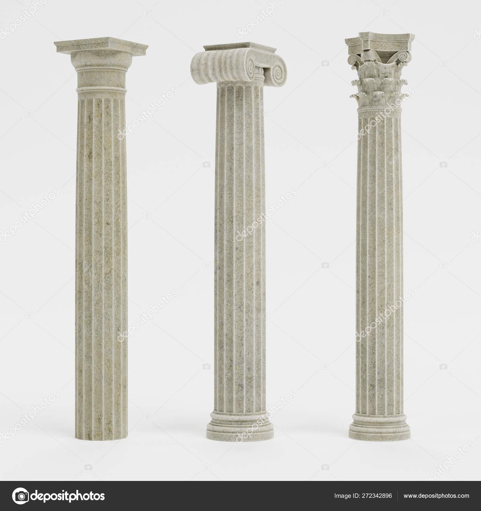 Realistic Render Columns Doric Ionic Corinthian Stock Photo by ...