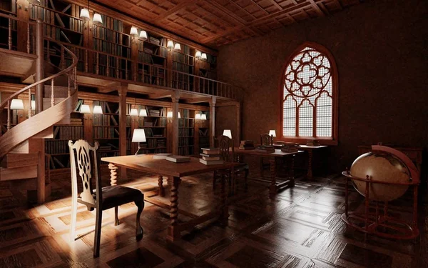 Realistic Render Old Antique Library Stock Photo by ©3drenderings 272543740