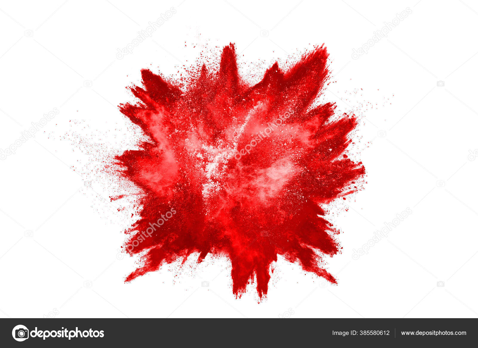 Freeze Motion Red Powder Exploding Isolated White Background Abstract ...