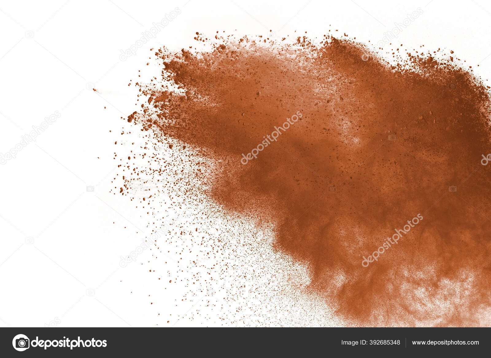 Brown Color Powder Explosion White Background Colored Cloud Colorful ...