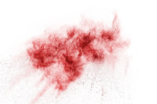 Freeze Motion Red Powder Exploding Isolated White Background Abstract ...