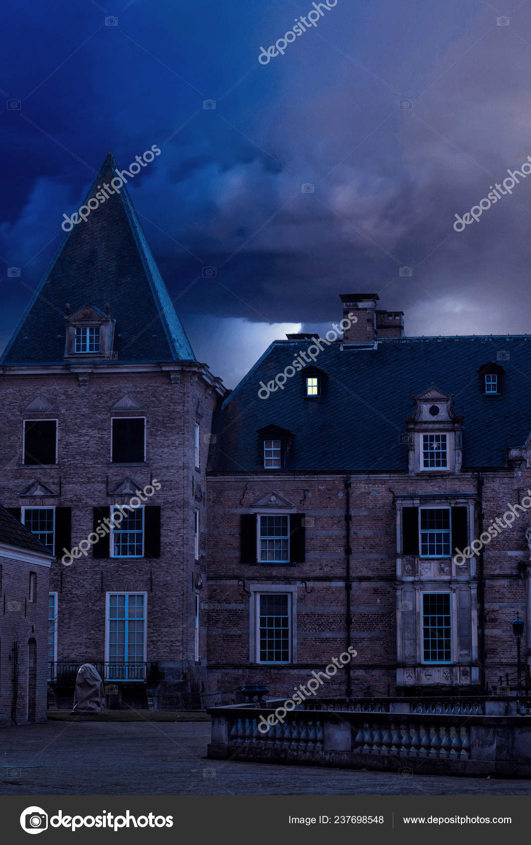 Old Castle Illuminated Window Dusk Stock Photo by ©ysbrand 237698548