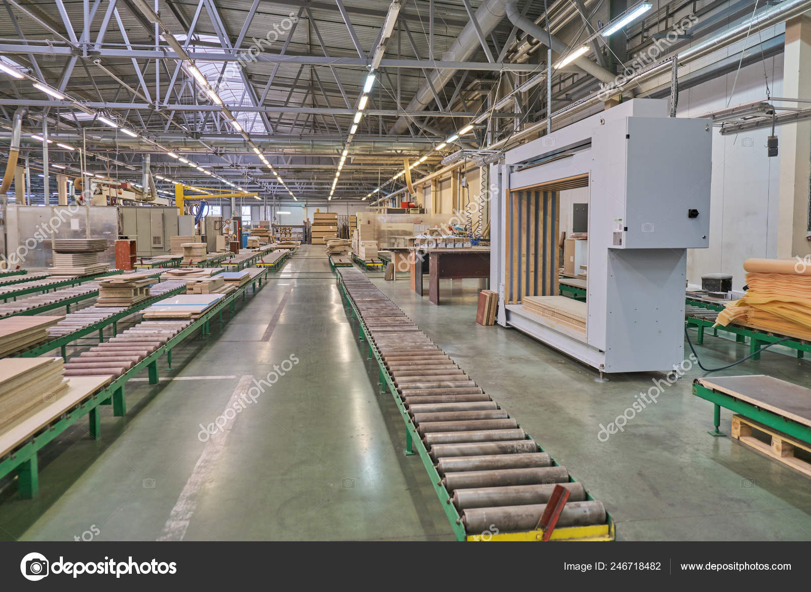 Laying Chipboard Processing Production Furniture Woodworking Enterprise ...