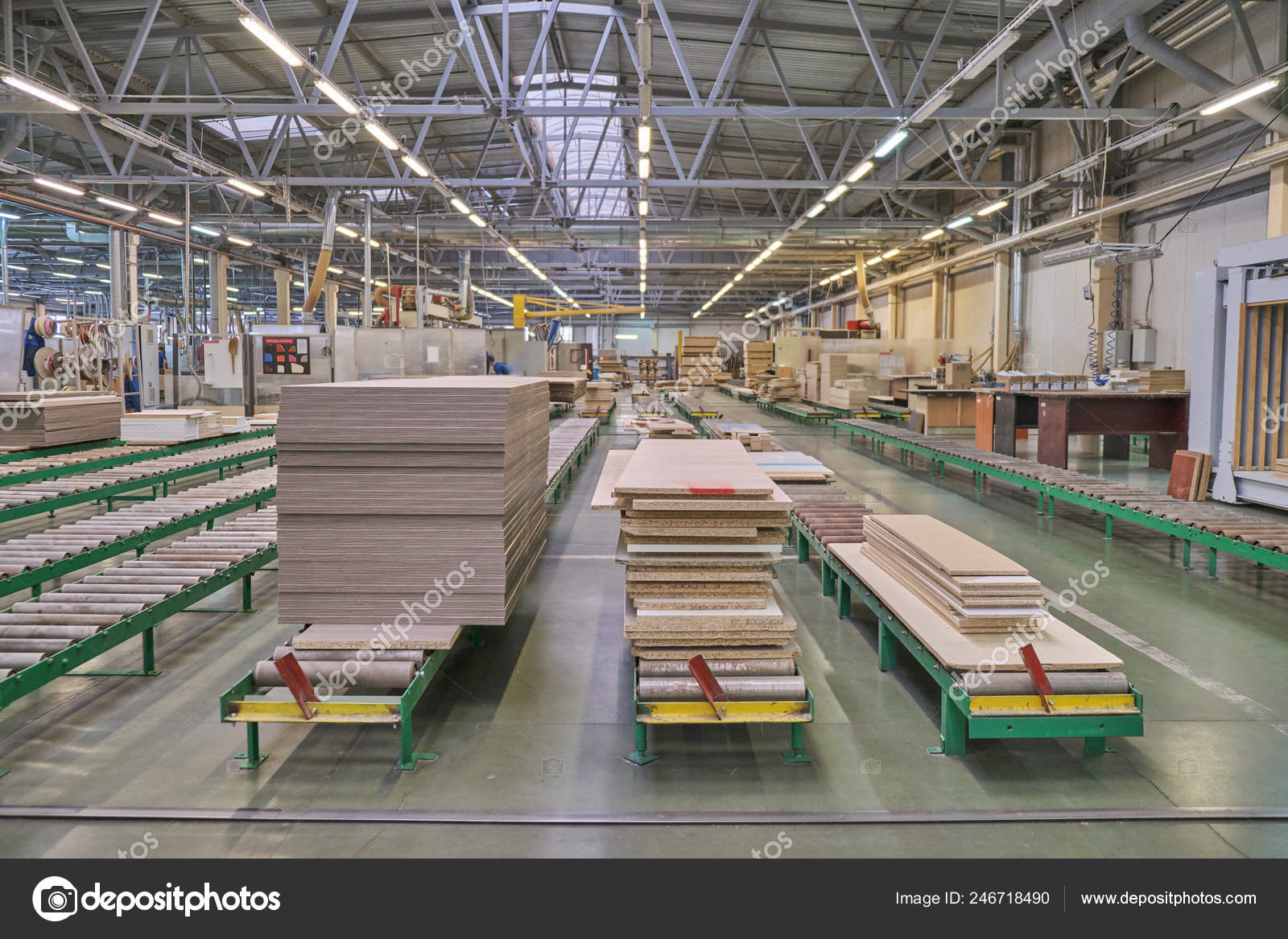 Laying Chipboard Processing Production Furniture Woodworking Enterprise ...