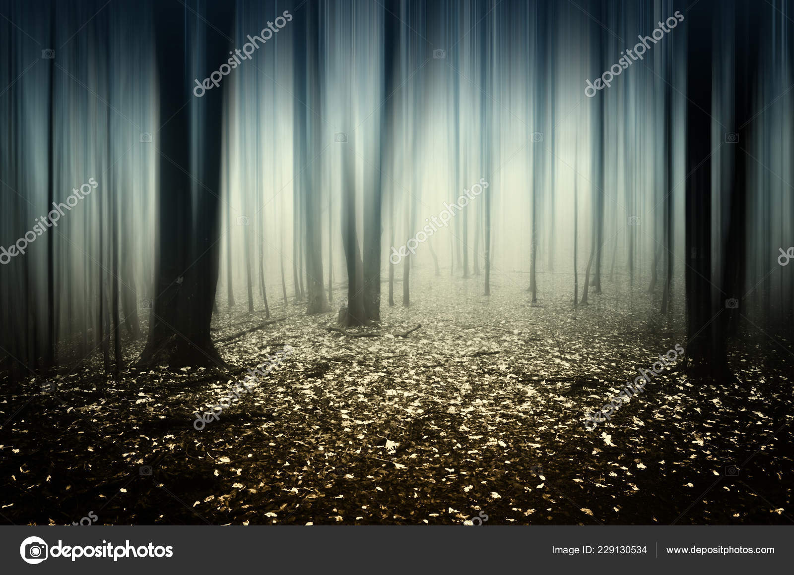 Surreal Fantasy Forest Background Motion Blur Stock Photo by ...
