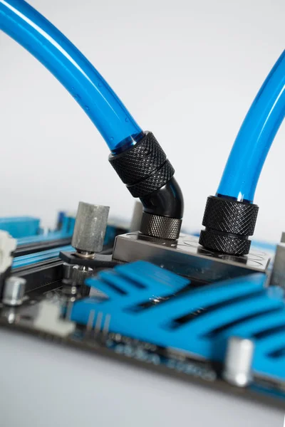 A view of inside of water cooled and high performance modern personal ...