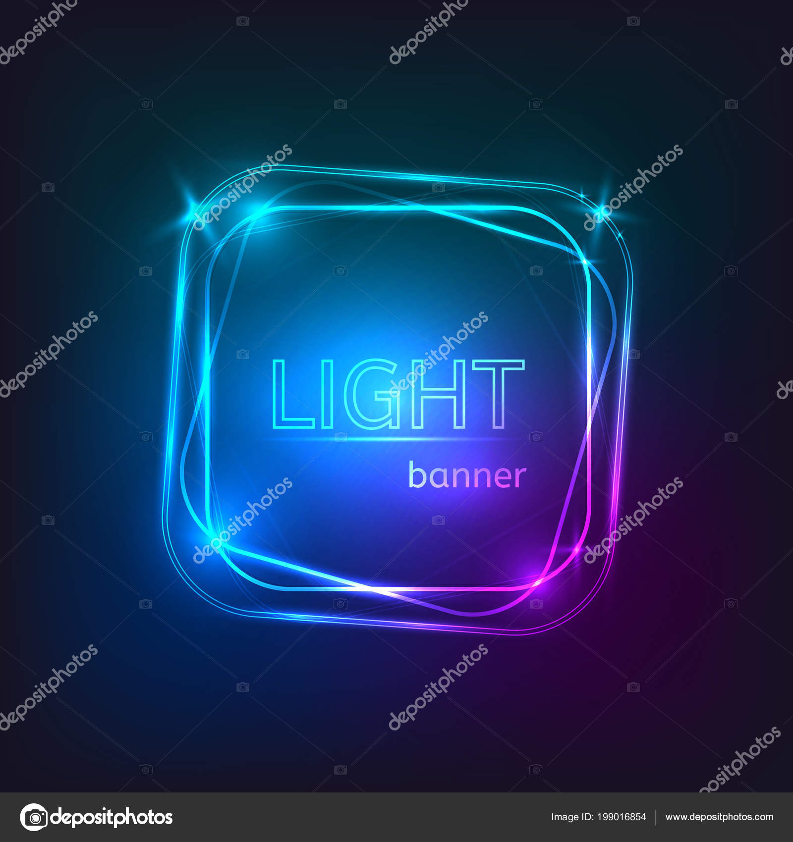 Light Square Banner Square Frame Glowing Lights Bright Banner Design ...
