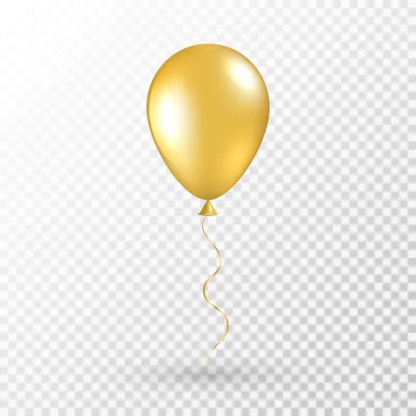 Balloon - Vector illustration of gold shiny balloon - transparen Stock ...