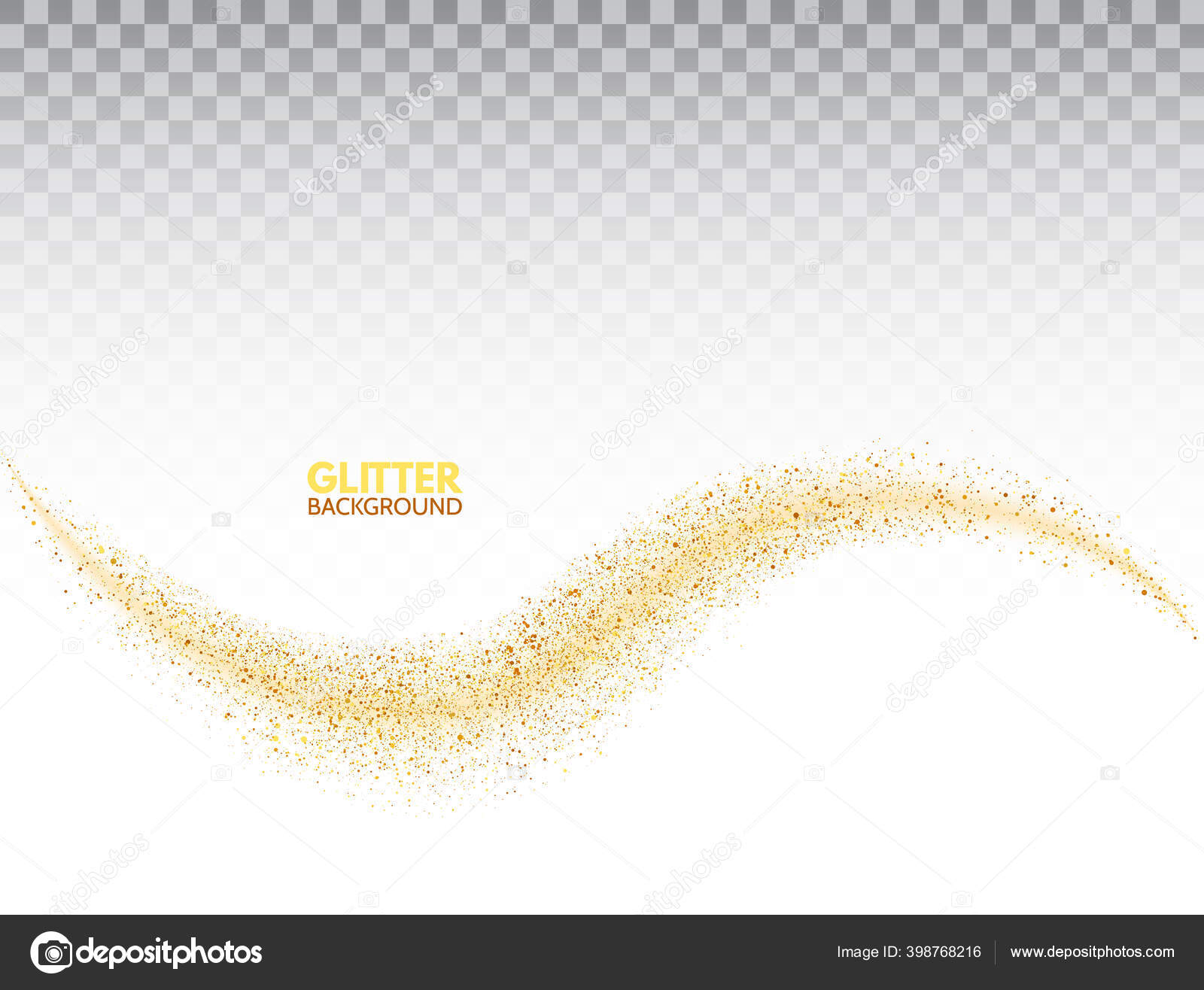 Star Dust Transparent Background Bright Gold Glitter Wave Golden ...
