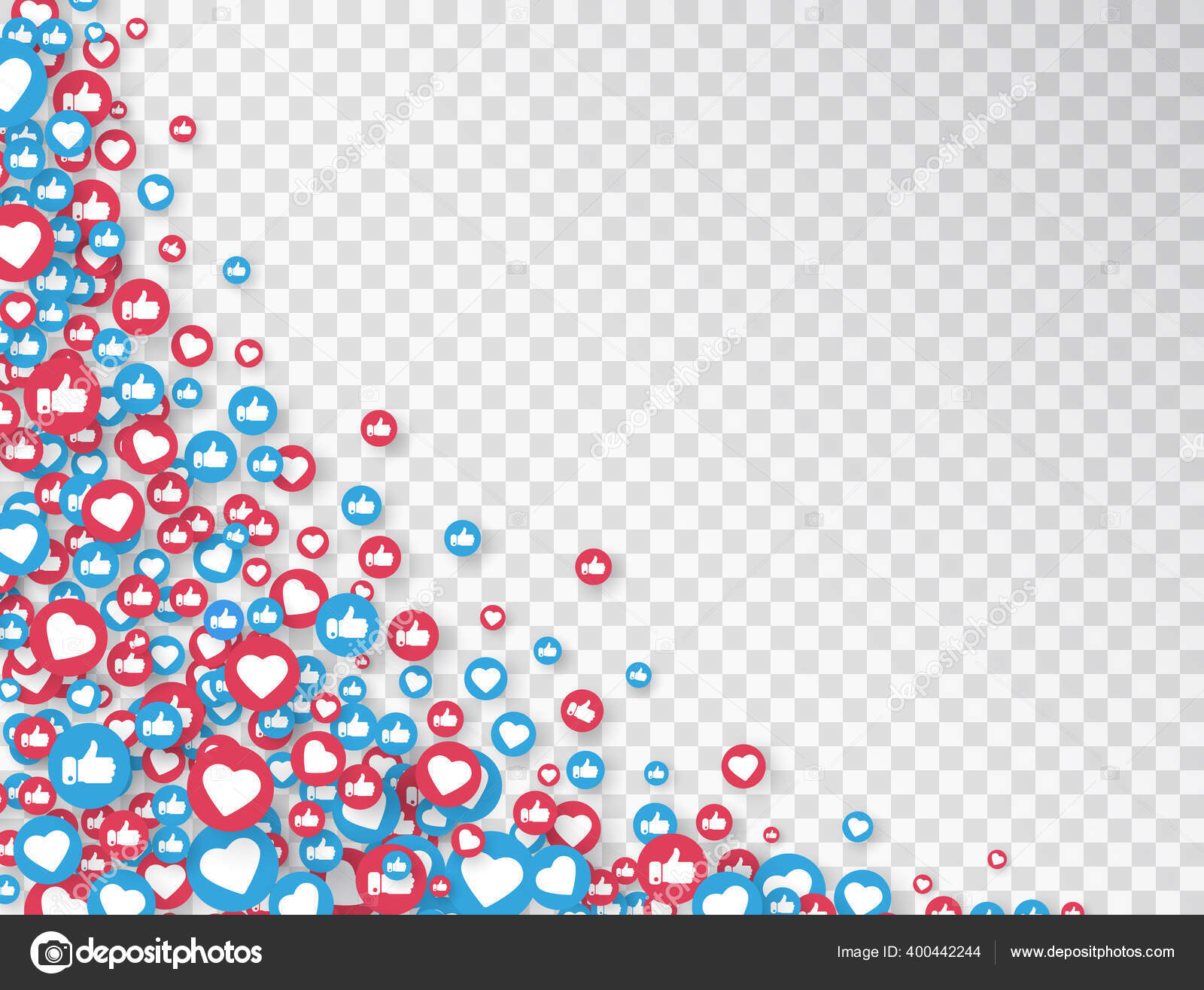 Social Network Symbol Thumbs Icons Isolated Transparent Background ...