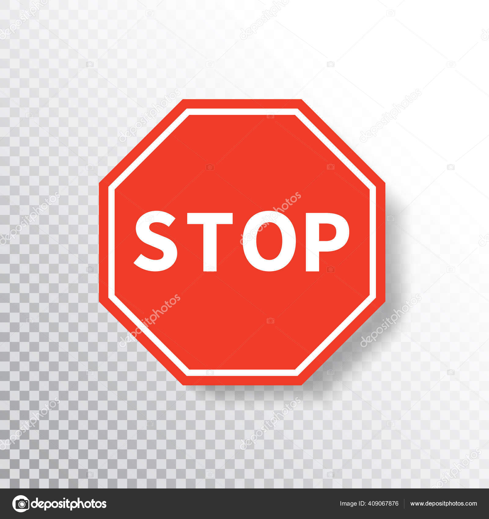 Znak Stopu Odizolowany Przezroczystym Tle Czerwony Znak Drogowy Symbol ...
