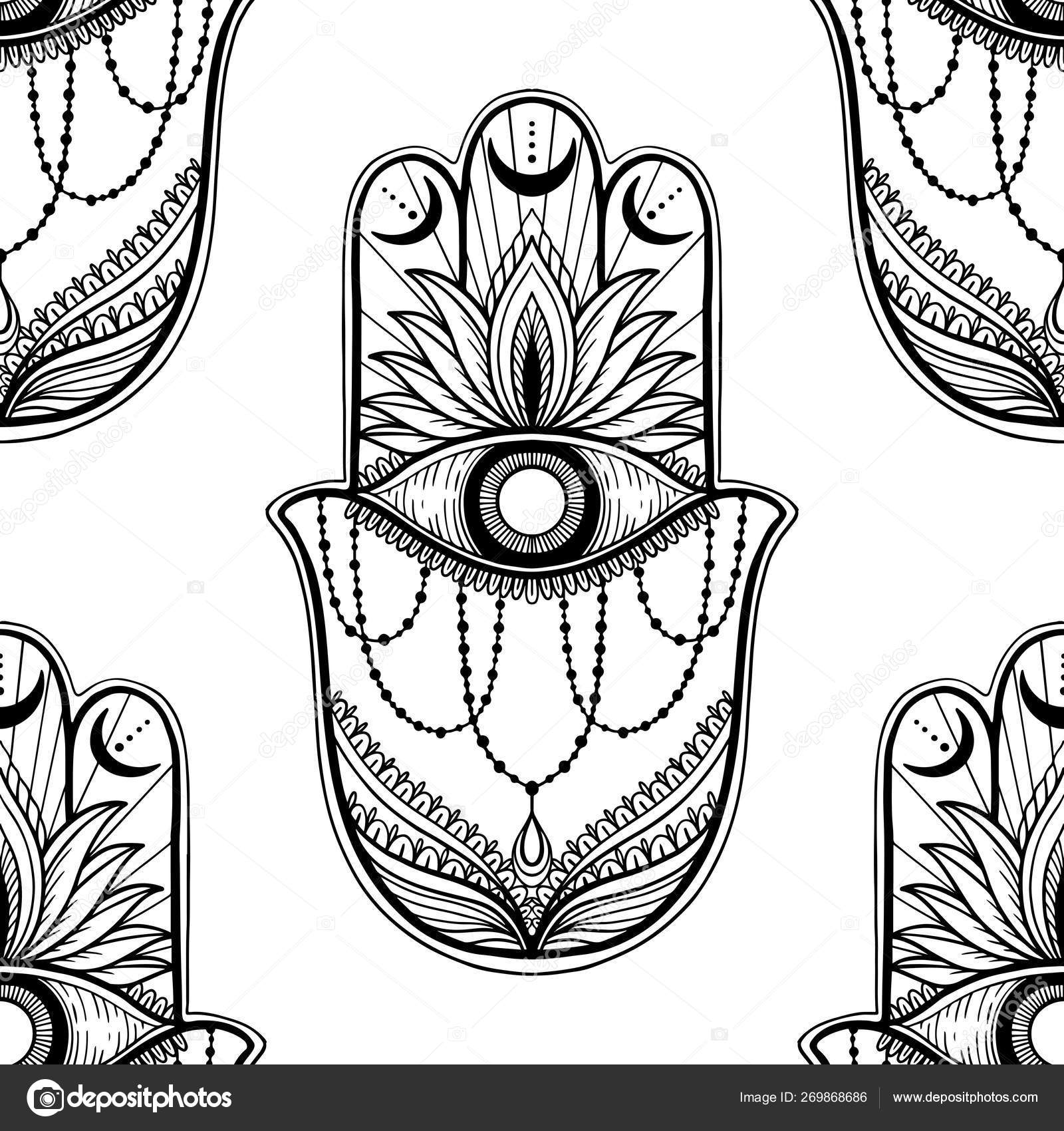 Black And White Hamsa Background