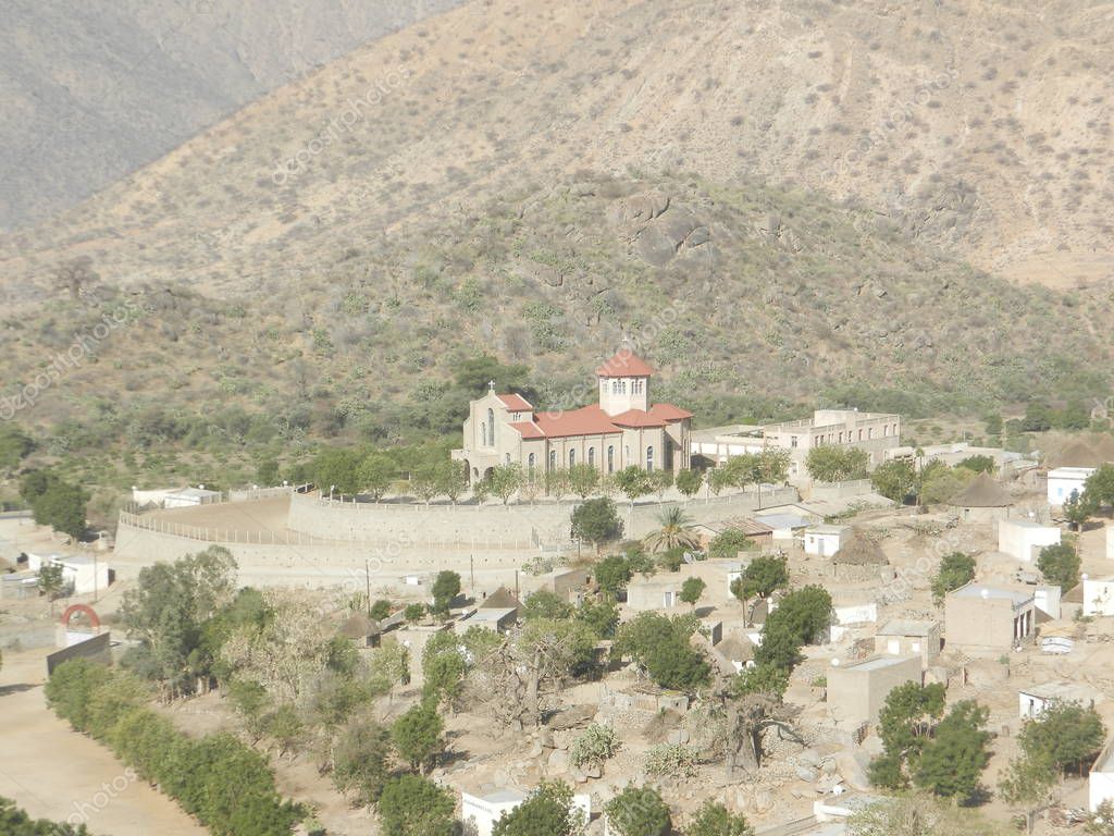 Segheneiti, Eritrea - 15 / 04 / 2019: Viajando por las villas cerca de ...
