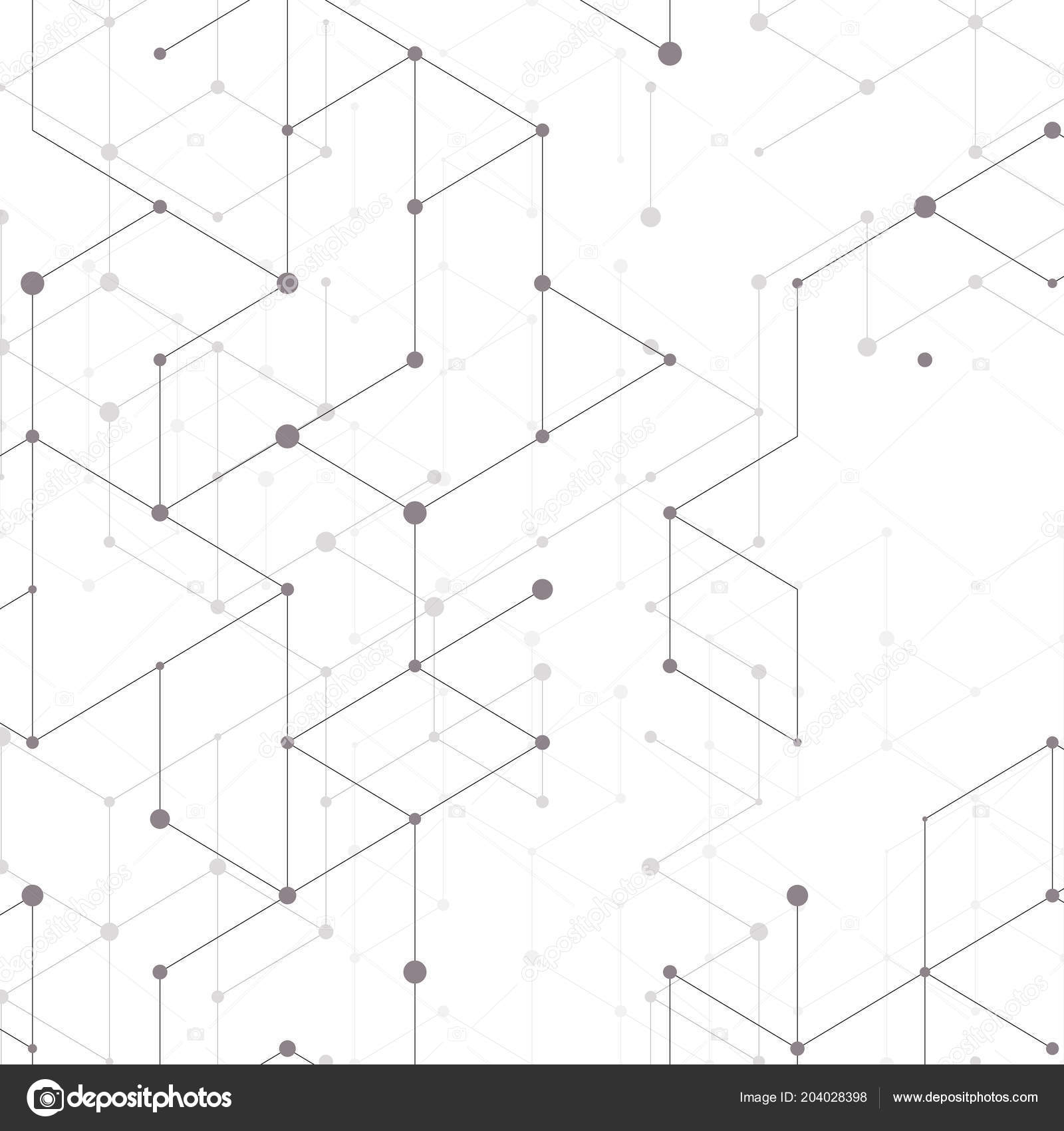 Modern line art pattern with connecting lines on white background ...