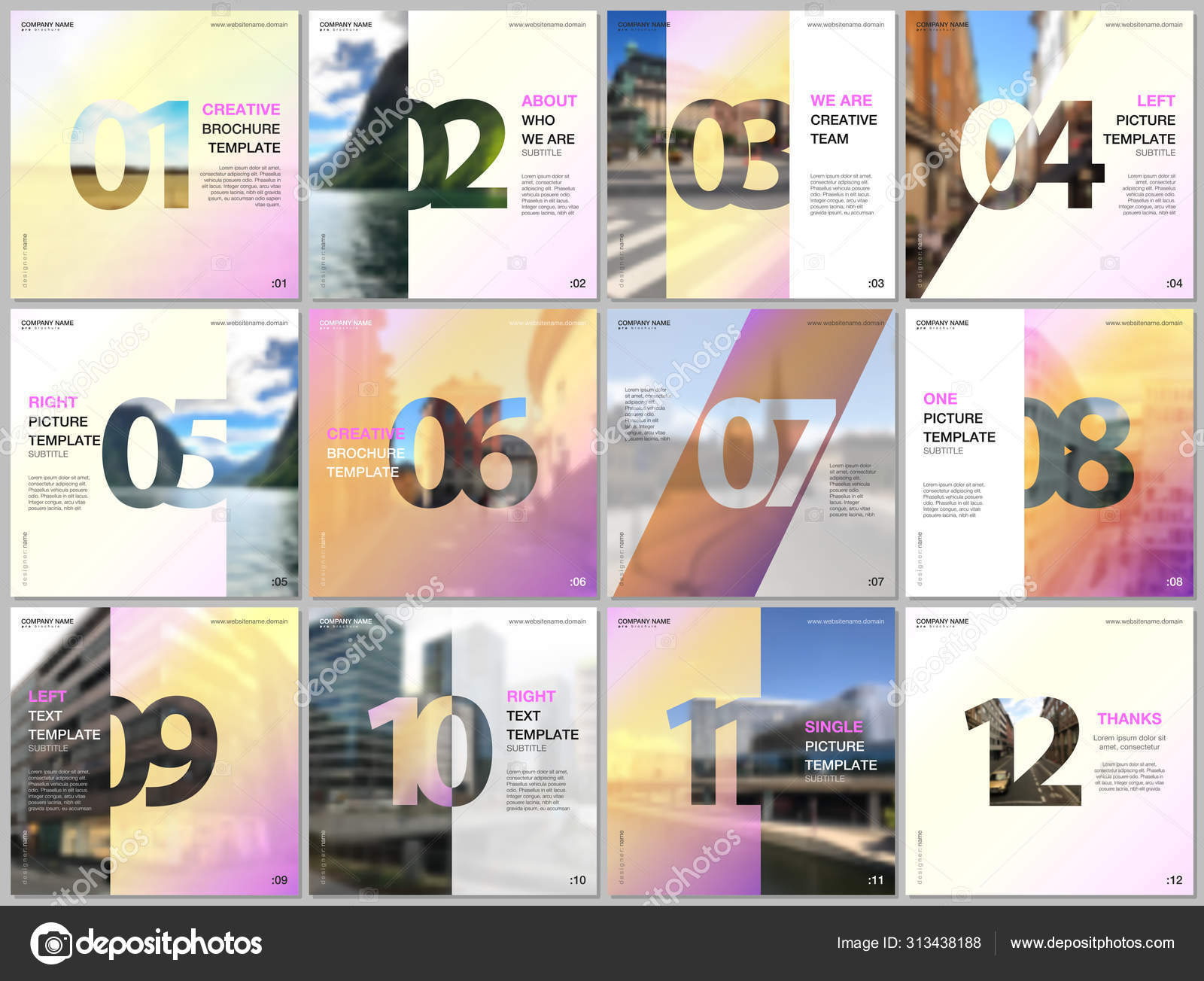 Minimal brochure templates with numbers. Easy to edit and customize ...
