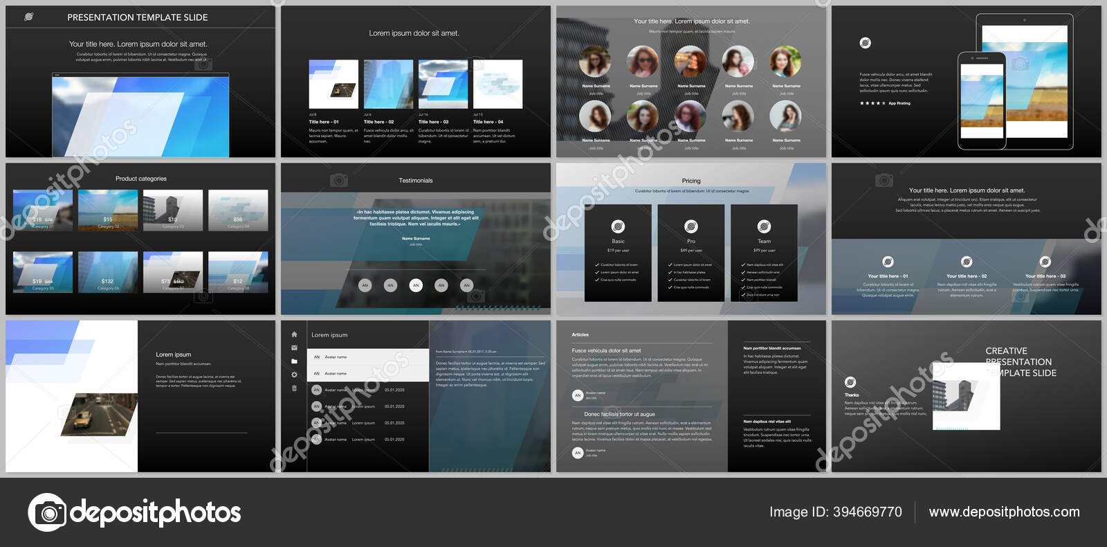 Presentation design vector templates, multipurpose template for ...