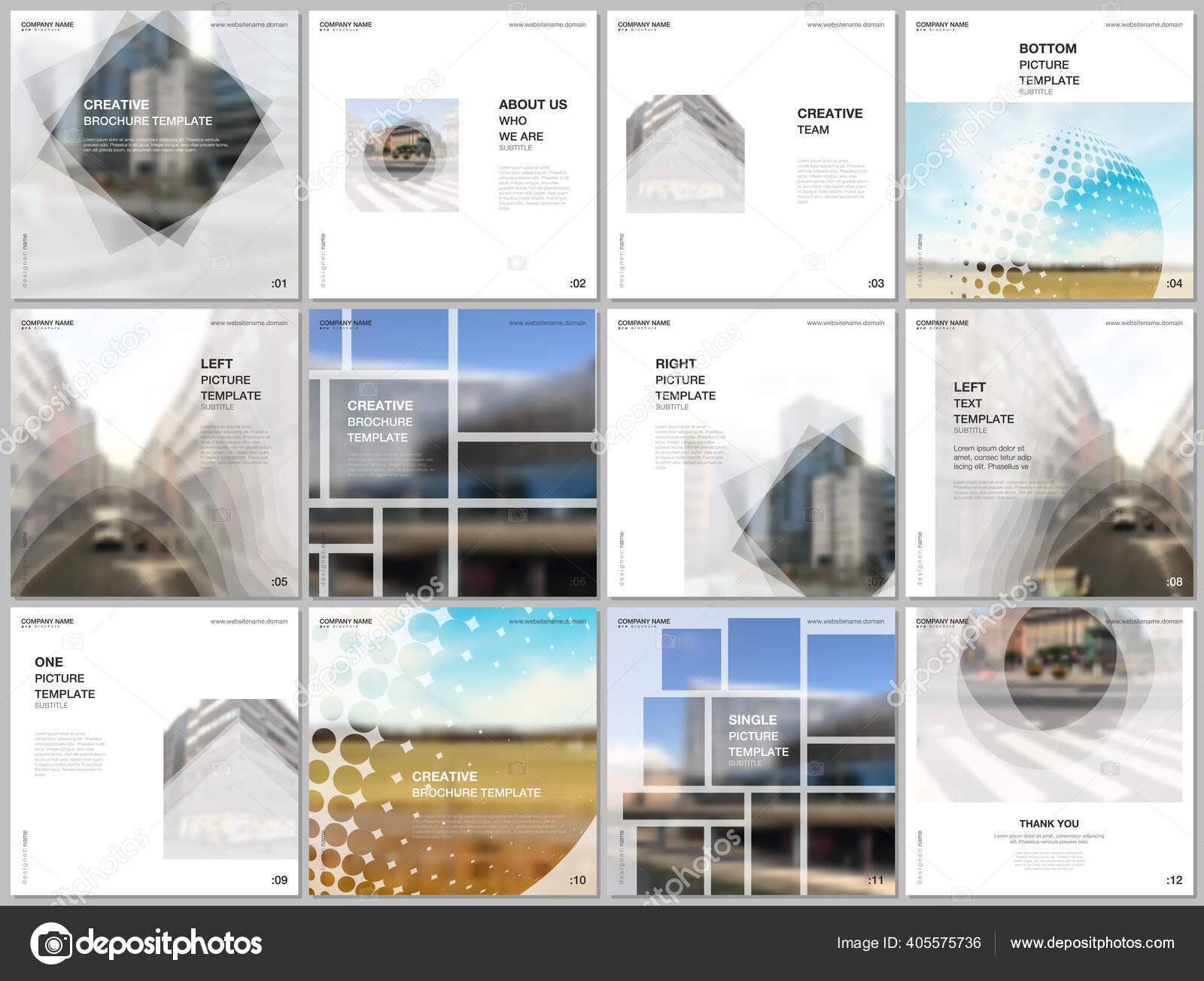 Brochure layout of square format covers design templates for square ...