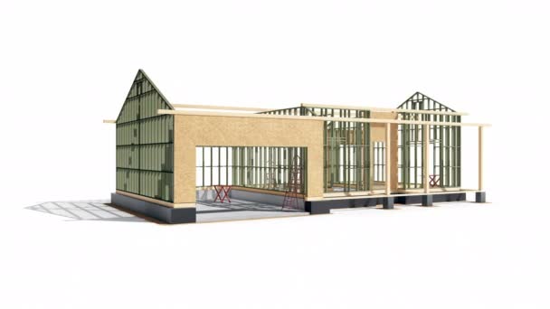 Comparison Different Stages Building Process Frame Construction House ...