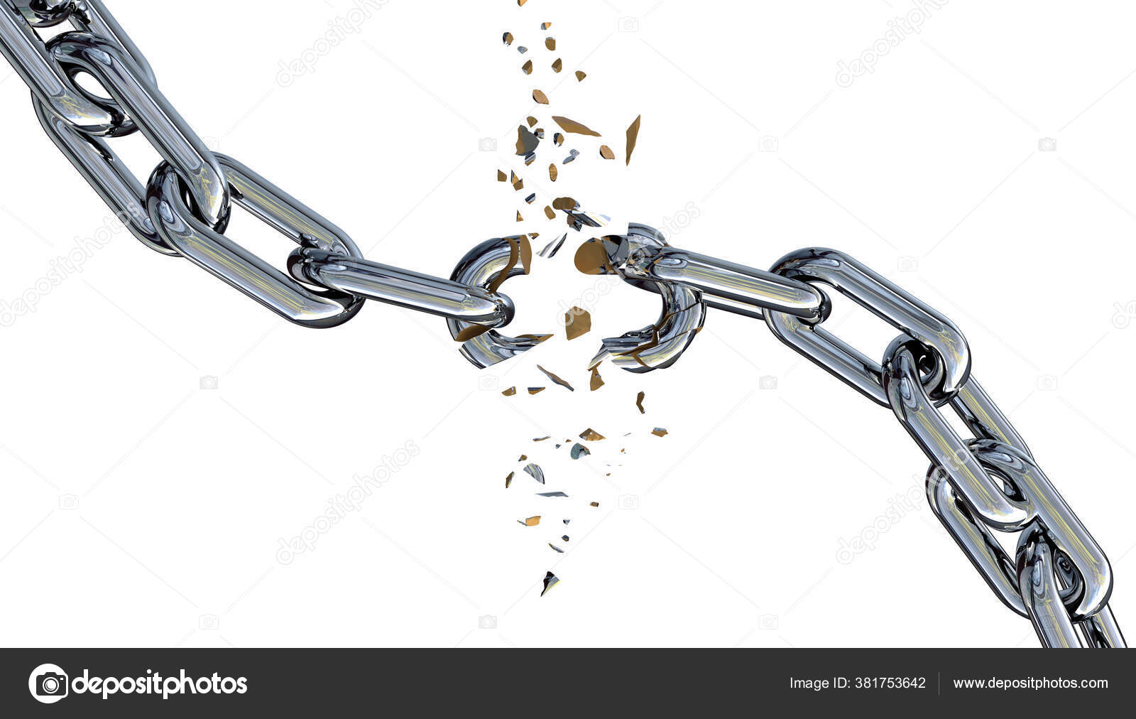 Chain Curve Exploding Weak Connector Strong Power Rendering Stock Photo ...