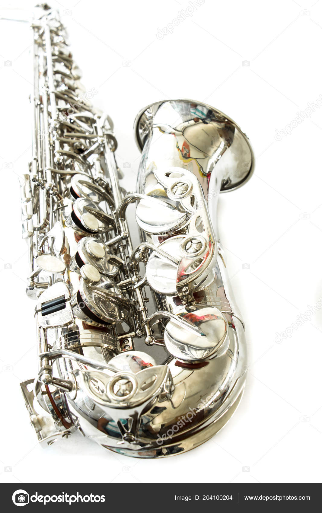 Musical Saxophone Studio White Background Stock Photo by ©jukree 204100204