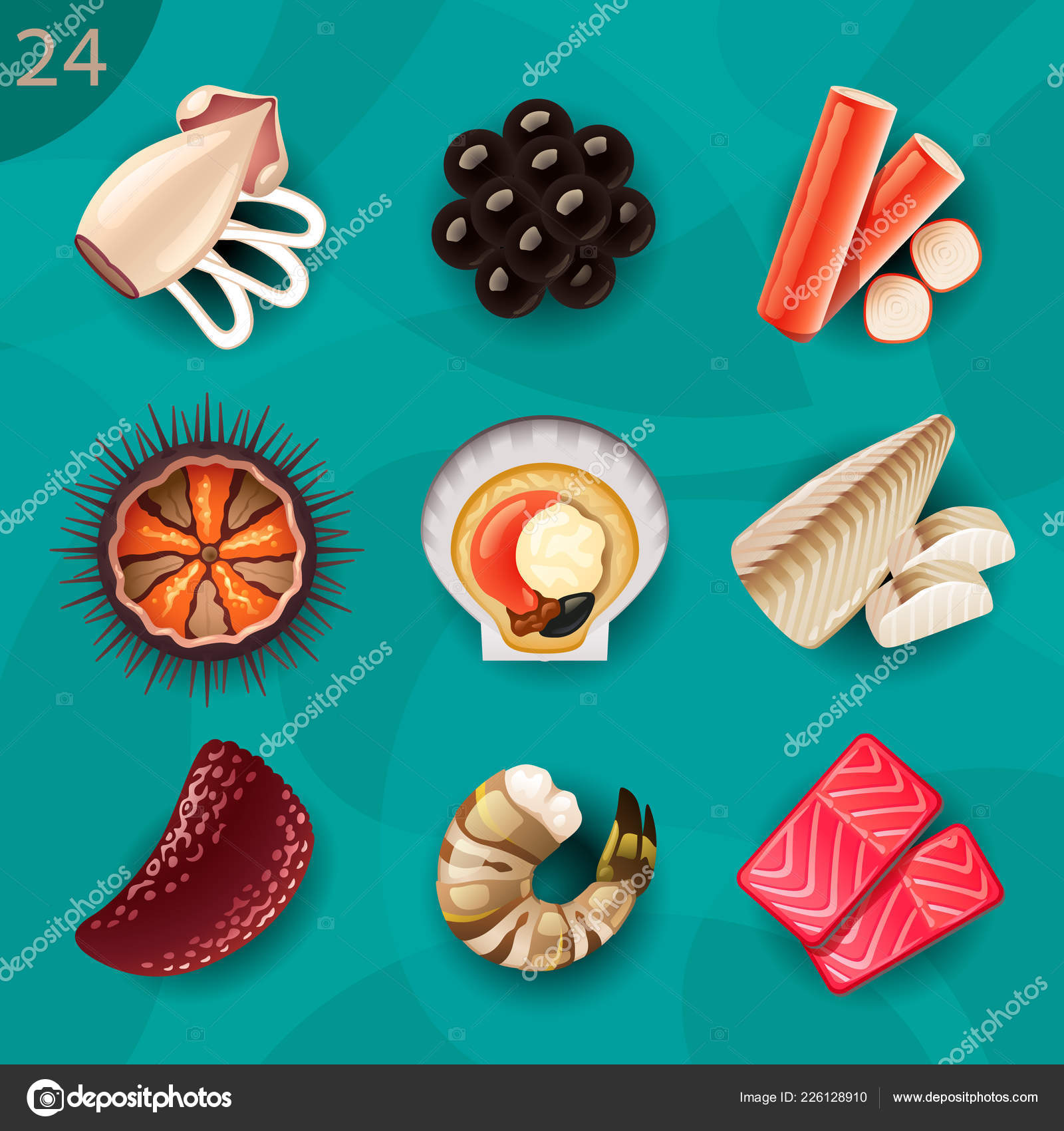 Set Cartoon Style Various Food Ingredients Stock Vector Image by ...