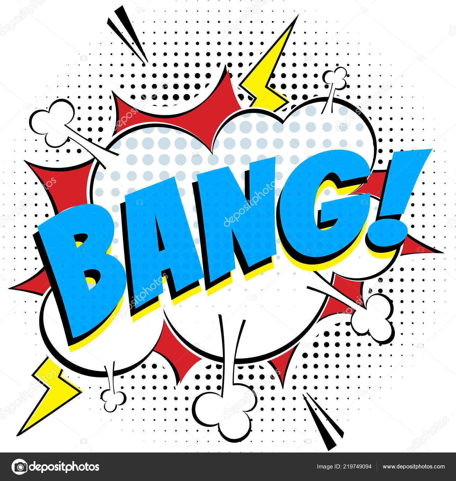 Comic Lettering Speech Bubble Emotion Text Bang Comic Style Flat Stock ...