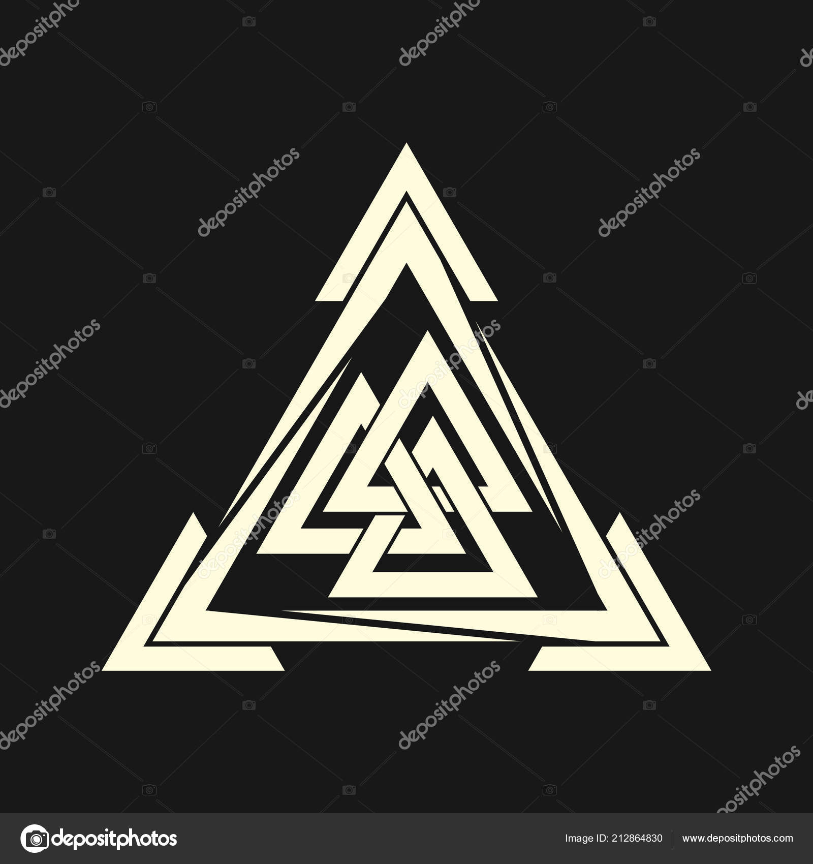 Sacred Geometry Graphic Linear Triangle Crossed Triangles Sacred Symbol ...