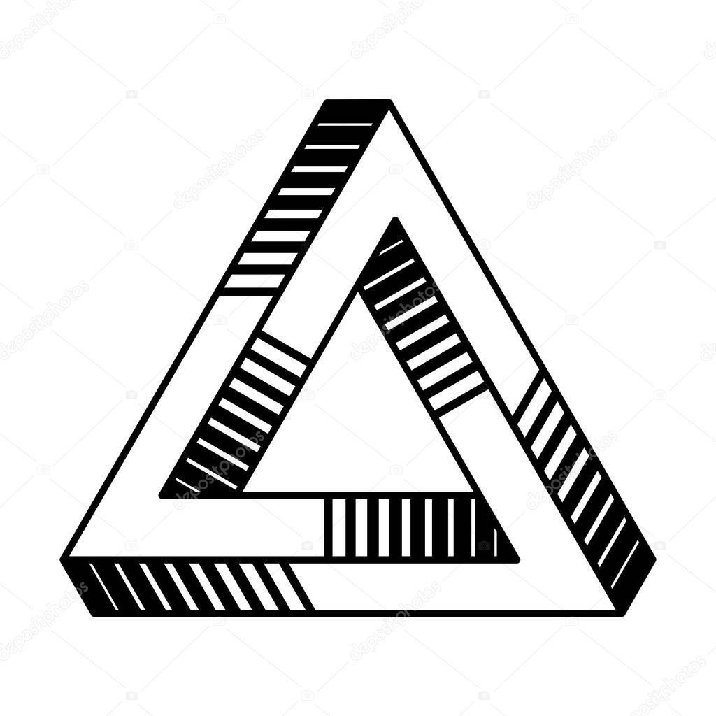 Geometría sagrada. Penrose ícono triángulo imposible. Ilusión óptica ...