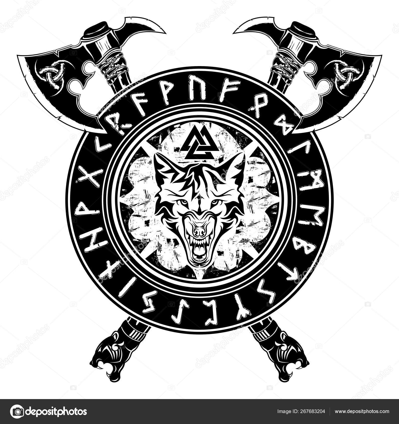 Axe_Rune_wolf Stock Vector Image by ©balashovmihail38.gmail.com #267683204