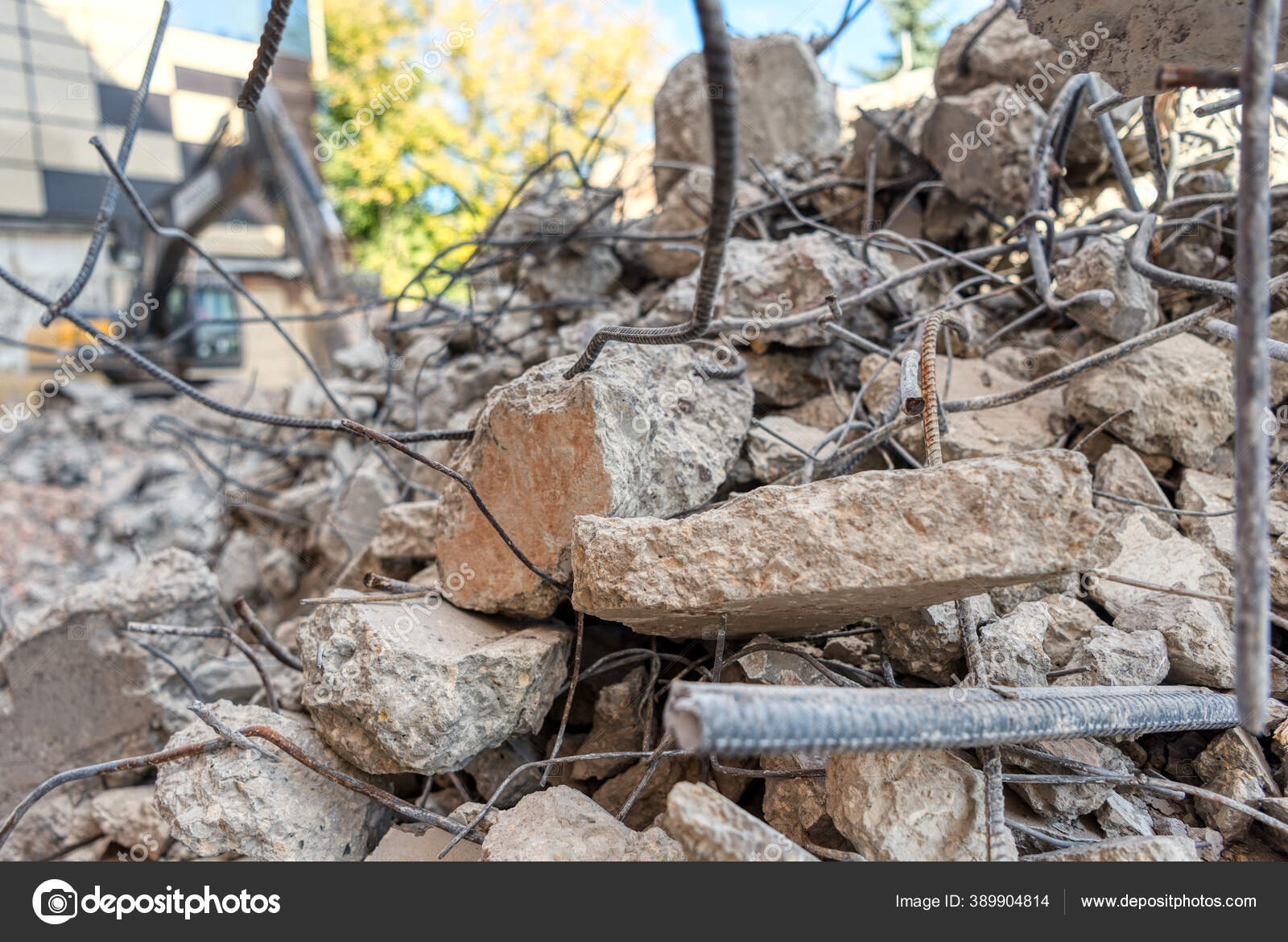 Destroyed and crushed concrete. — Stock Photo © Nordroden #389904814