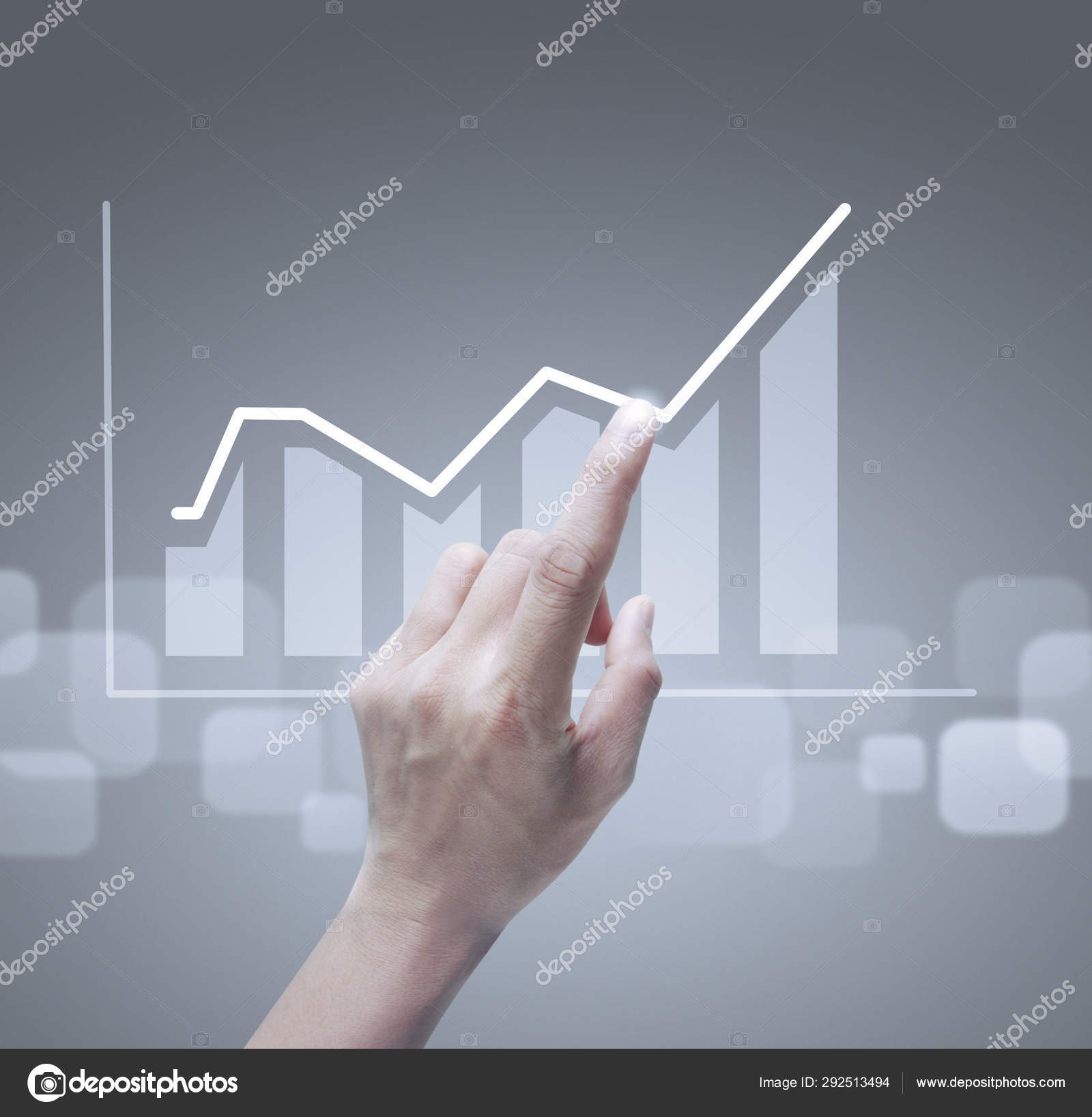 Hand touching graphs of financial indicator — Stock Photo © violetkaipa ...