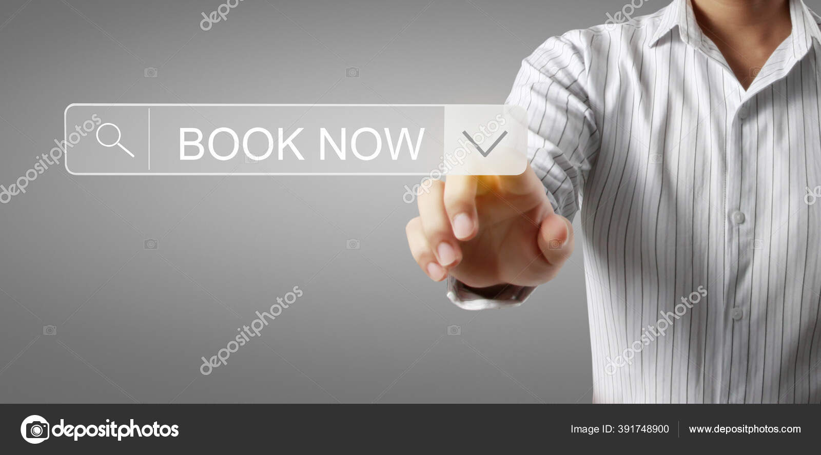 Hands Touching Button Screen Interface Global Connection Customer ...